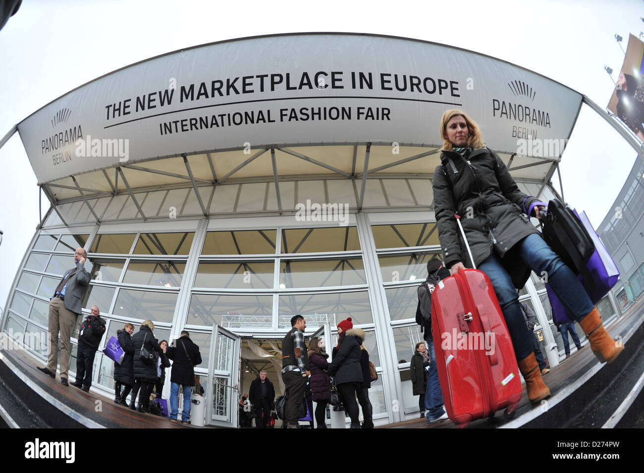 A visitor leaves the Panorama Berlin trade fair at the ExpoCenter of ...