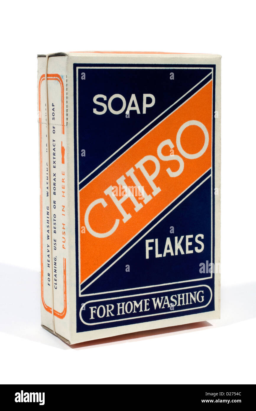 1930's box of Chipso Soap Flakes washing powder Stock Photo - Alamy