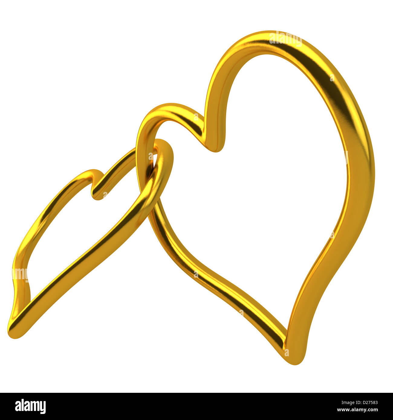 Love Heart Shaped Wedding Ring Linked Together Stock Photo - Alamy