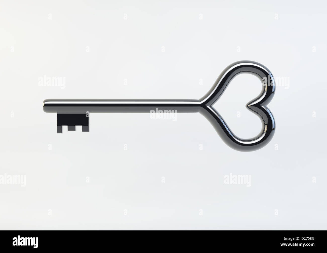 Heart Shaped Key Love Concept isolated on white background Stock Photo ...