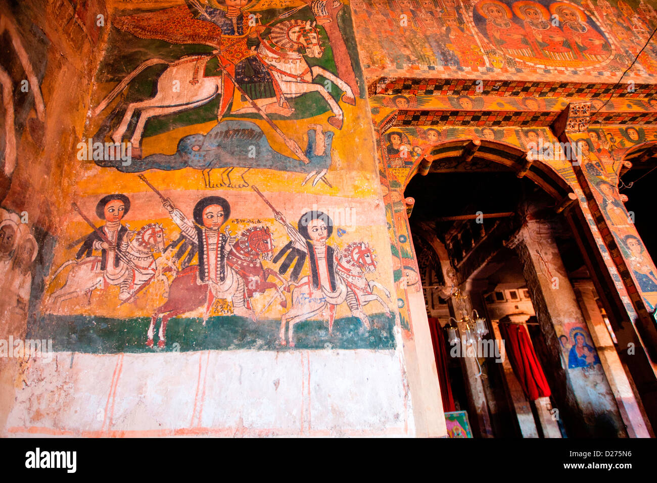 17th century paintings at the rock-hewn church of Abraha Atsbeha in the ...
