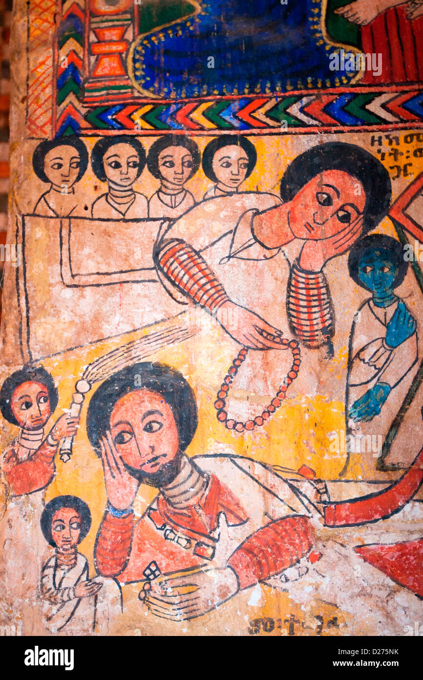17th century paintings at the rock-hewn church of Abraha Atsbeha in the ...
