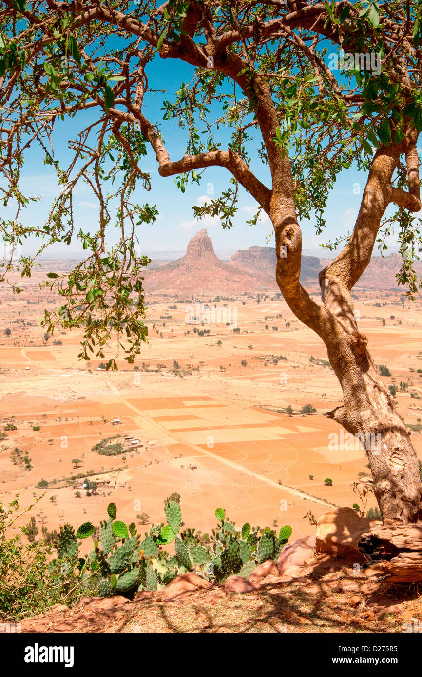 Spectacular panoramic views from the rock-hewn church of Debre Tsion ...