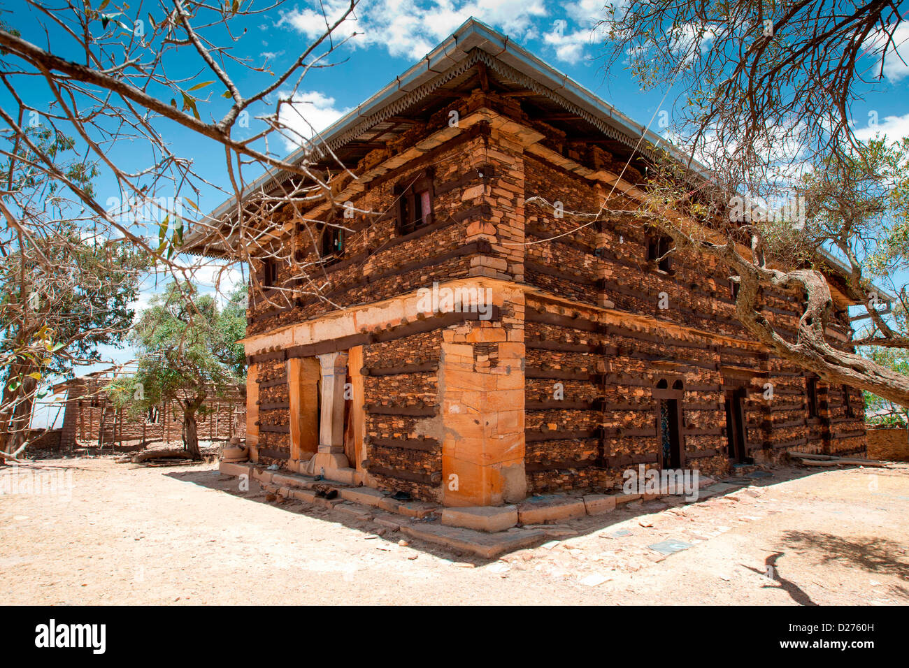 View of the 10th century Abuna Aregawi Church at Debre Damo Monastery ...