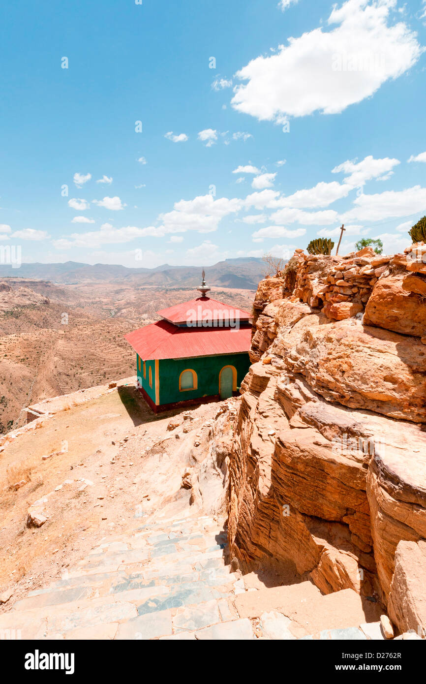 View from Debre Damos Monastery looking toward the Eritrean border ...