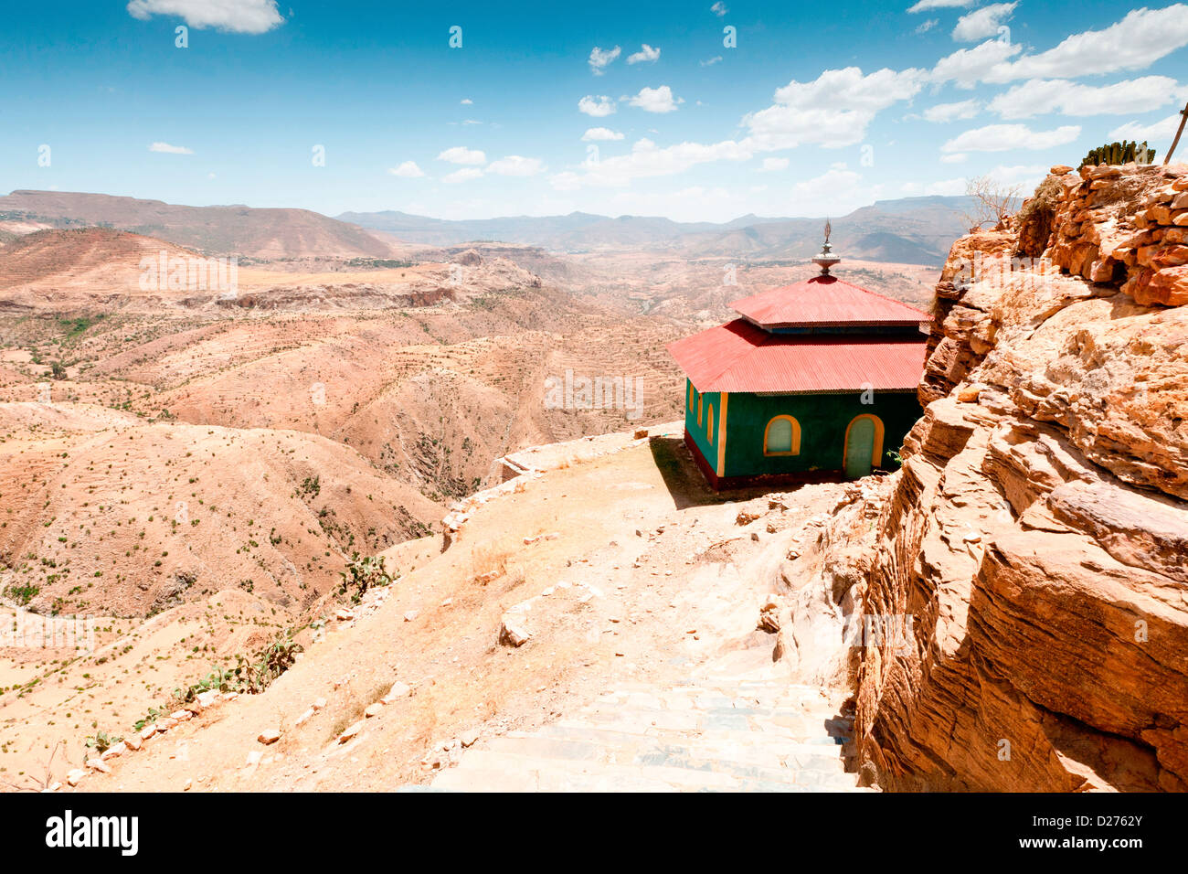 View from Debre Damos Monastery looking toward the Eritrean border ...