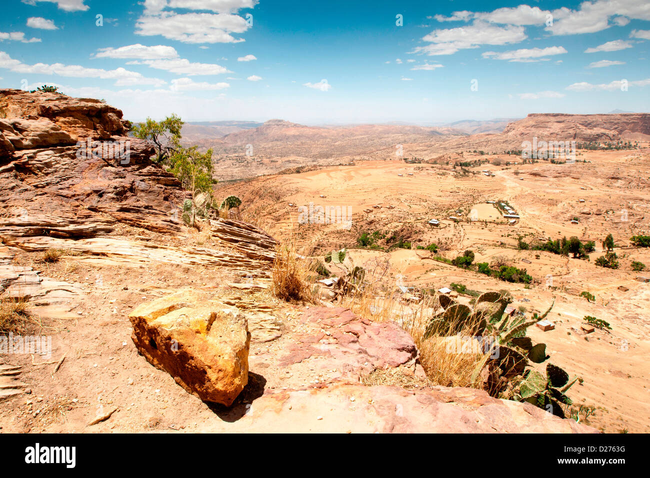 View from Debre Damos Monastery looking toward the Eritrean border ...