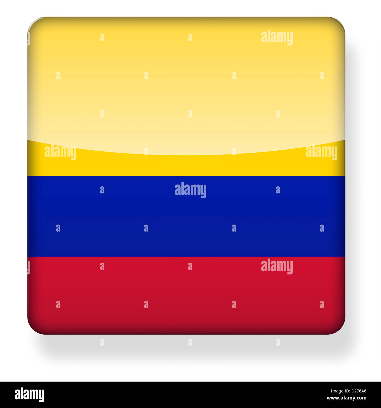 Colombia flag as an app icon. Clipping path included Stock Photo - Alamy