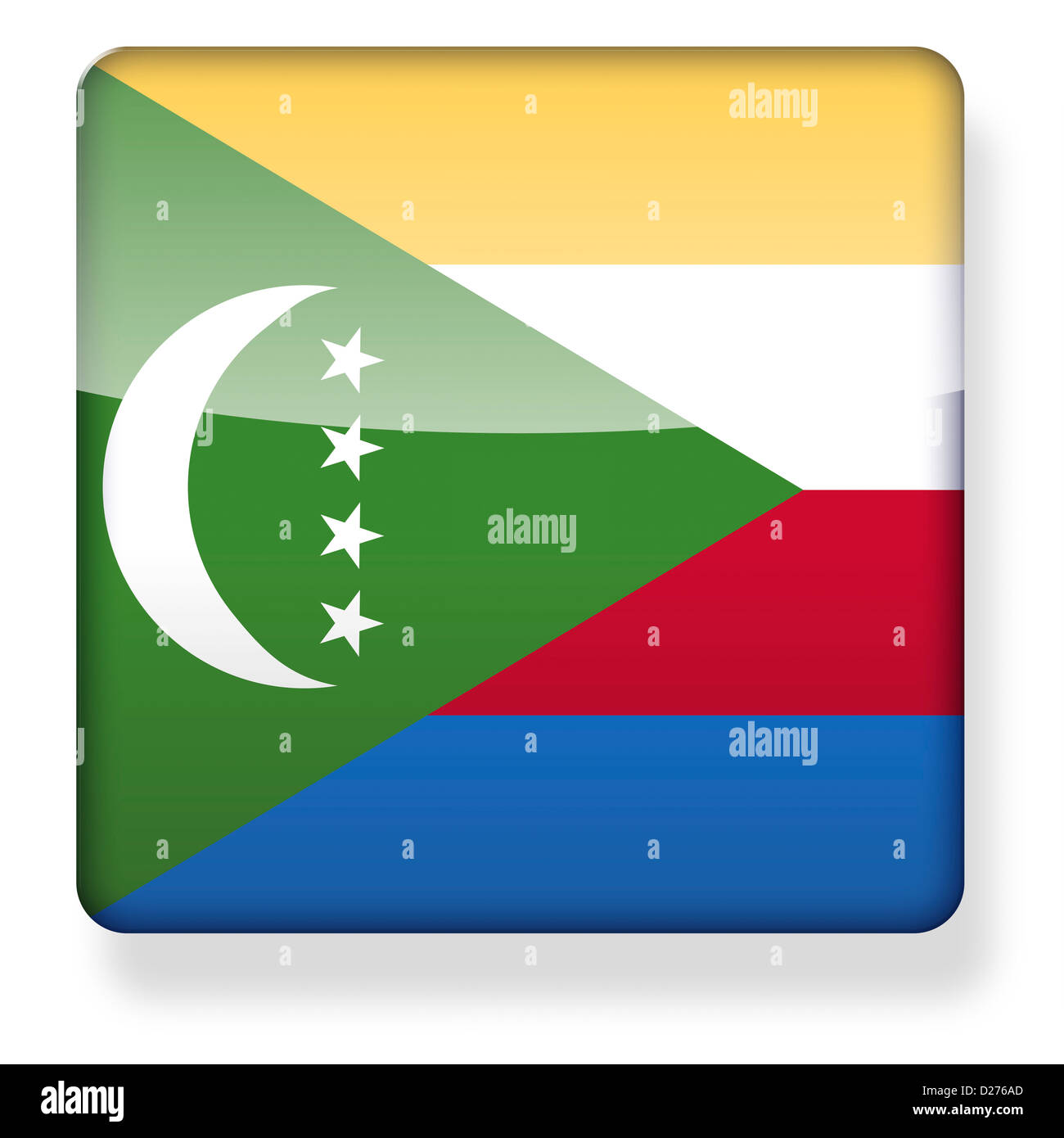 Comoros flag as an app icon. Clipping path included Stock Photo - Alamy