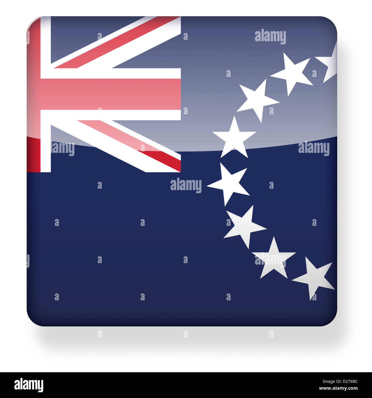 Cook Islands flag as an app icon. Clipping path included Stock Photo ...
