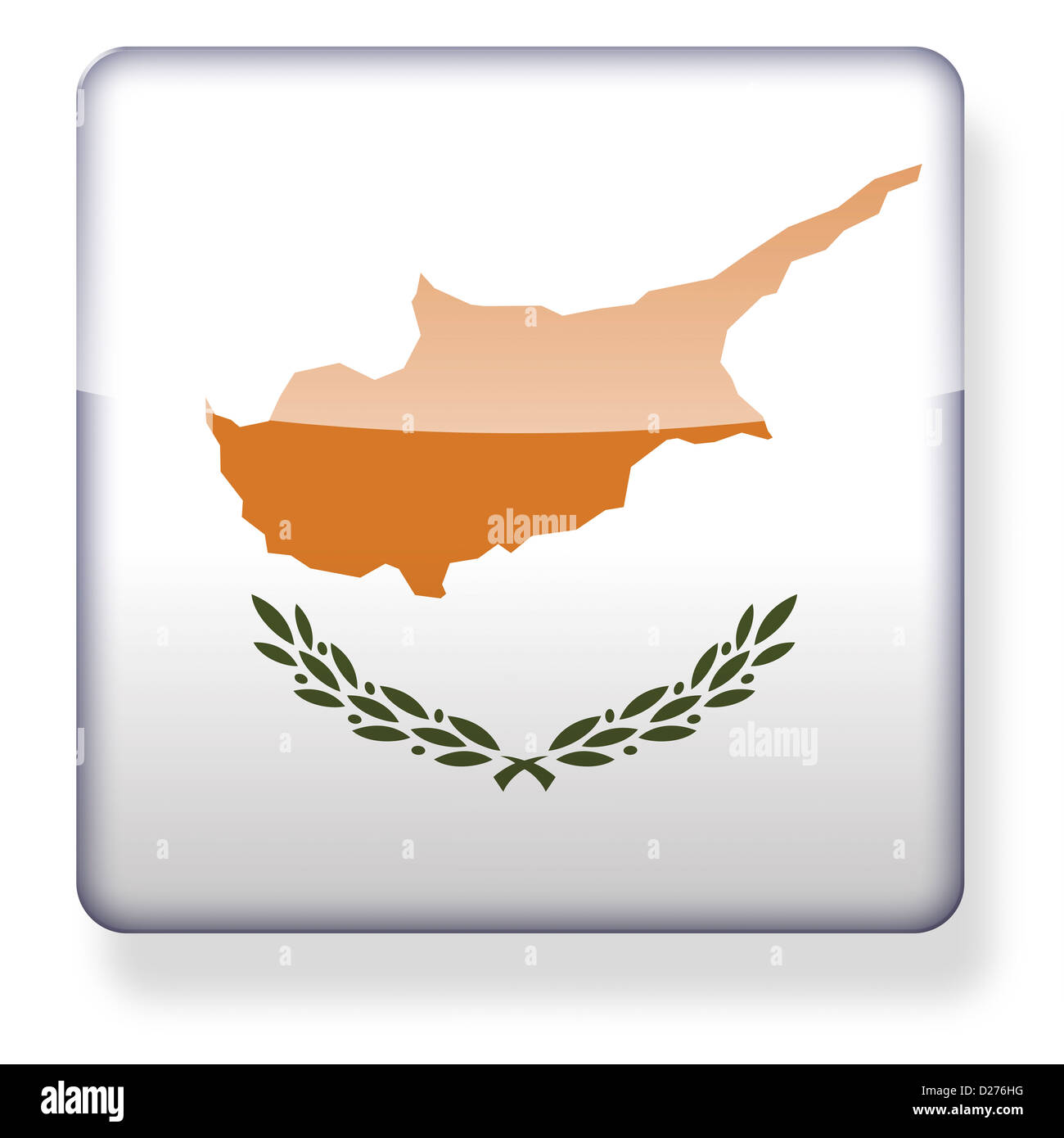 Cyprus flag as an app icon. Clipping path included Stock Photo - Alamy