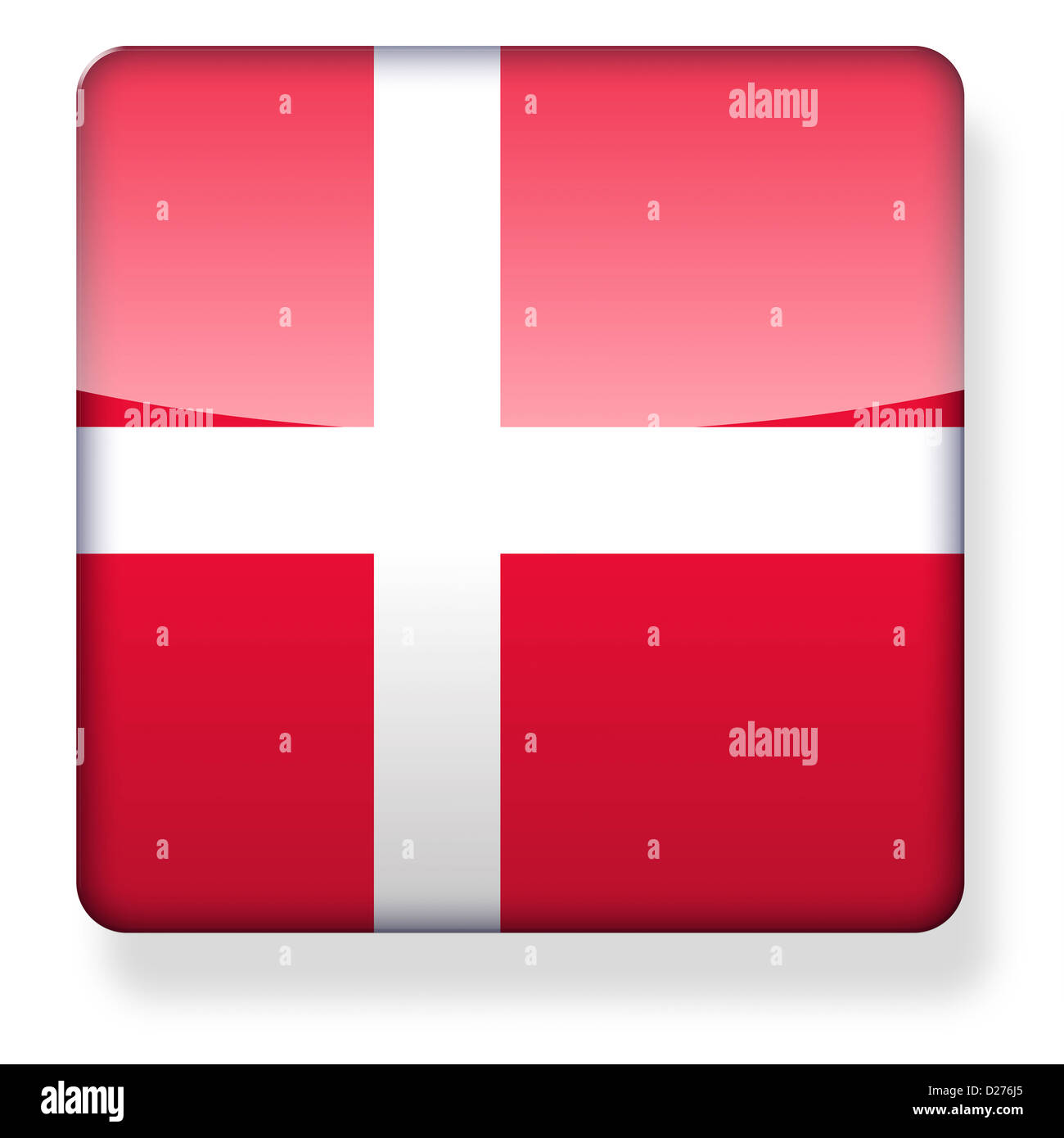 Denmark flag as an app icon. Clipping path included Stock Photo - Alamy