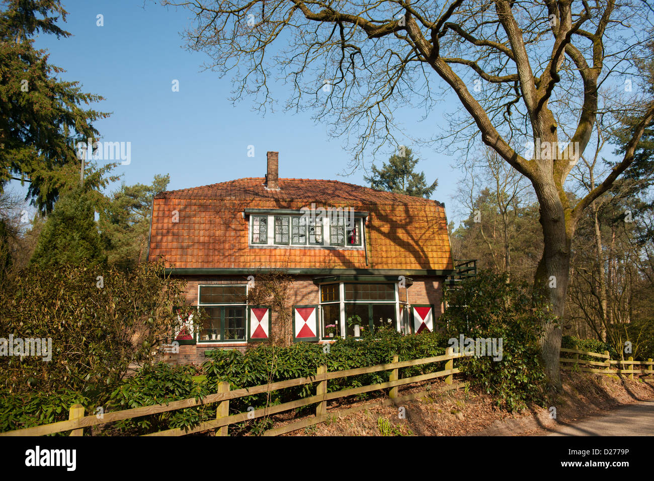 Typical Dutch house with shutters in the forest Stock Photo - Alamy