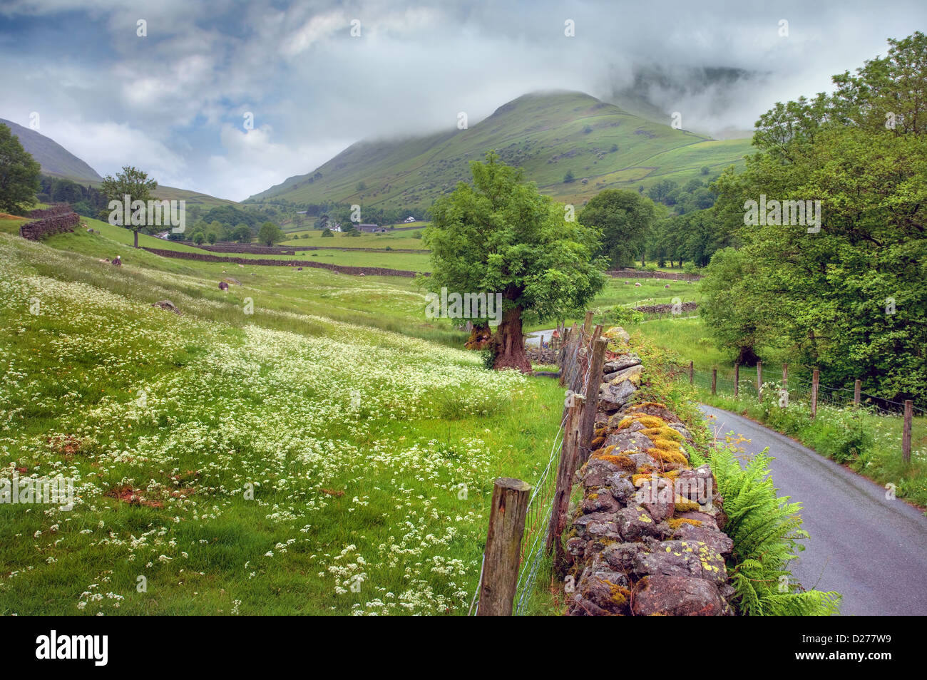Summer time in the Lake District. Low Mill Bridge near Grasmere looking ...