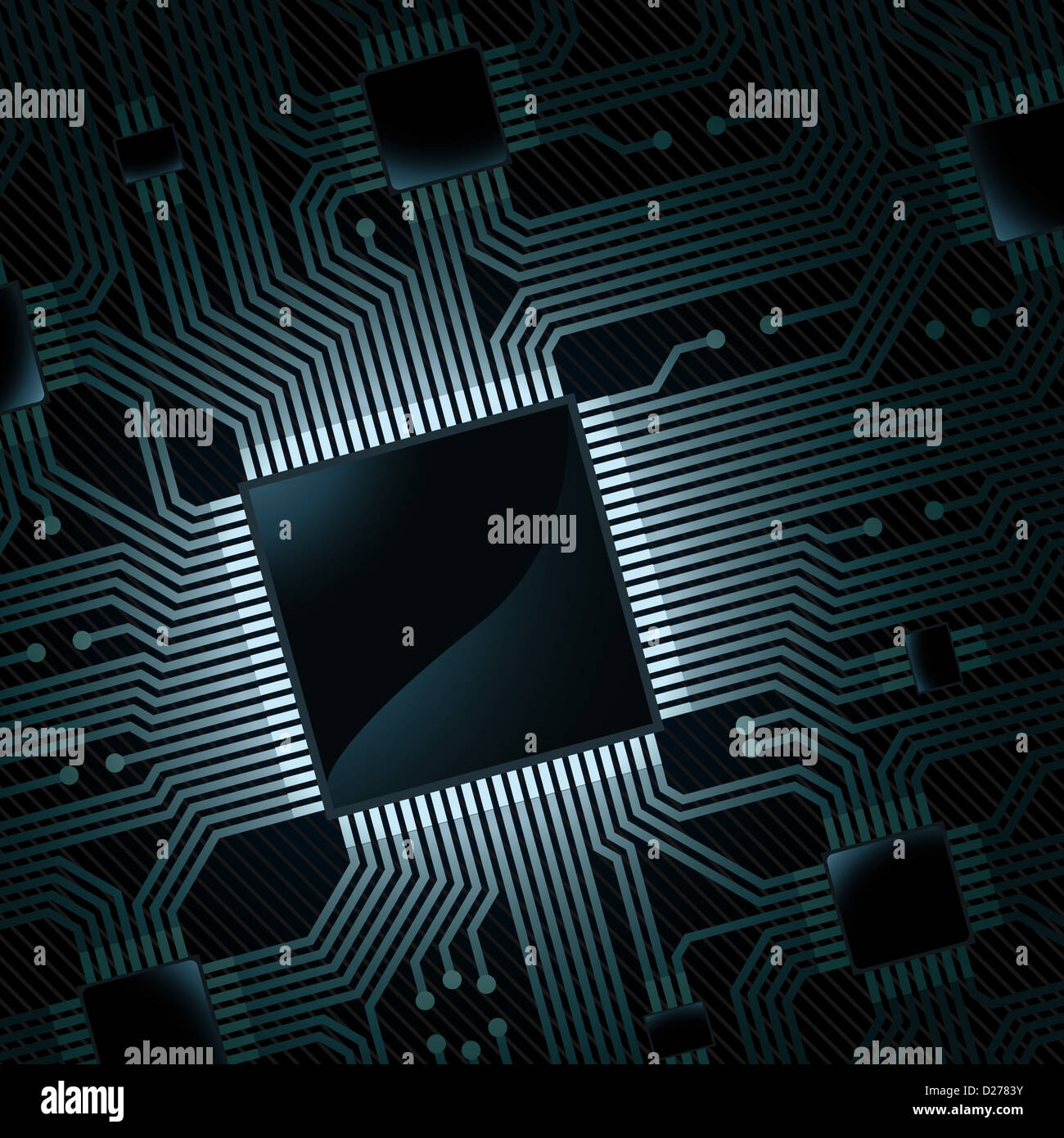 electronic circuit board with chip (technology vector background Stock ...