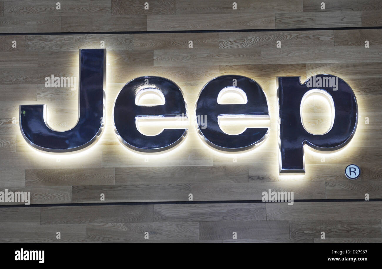 Detroit, Michigan, USA. The Jeep logo is pictured at the North American ...