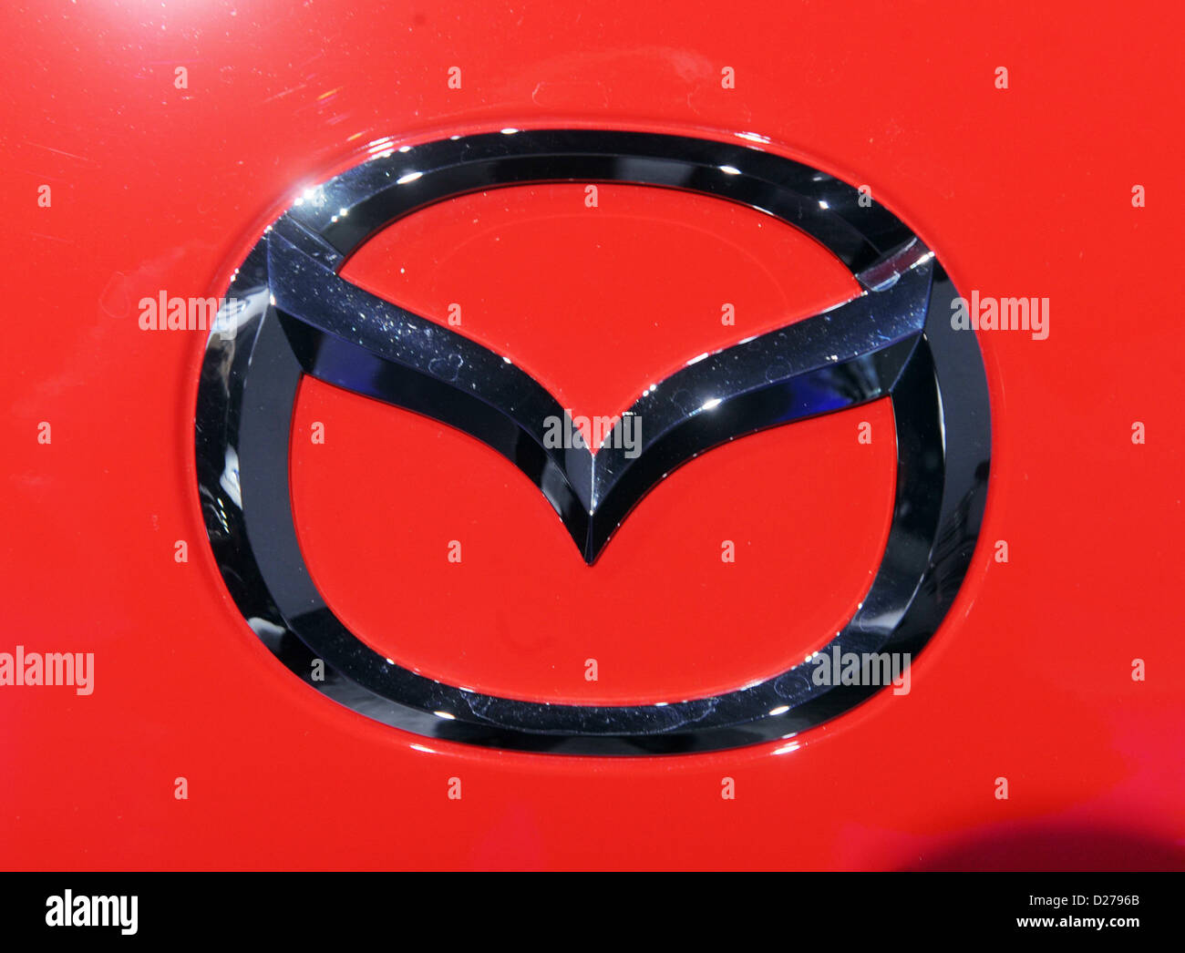Detroit, Michigan, USA. The Mazda logo is pictured at the North ...