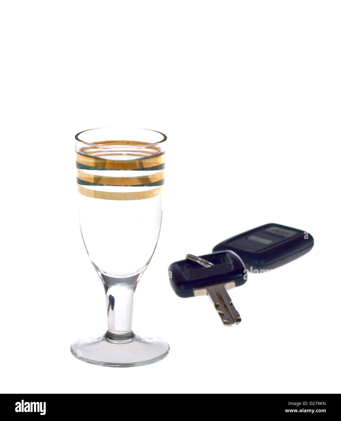 glass of vodka and keys to car Stock Photo - Alamy