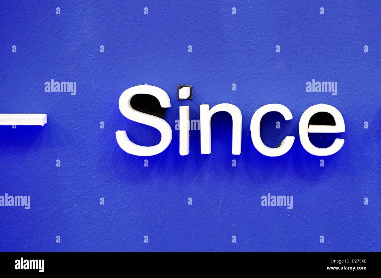 Sign for since. Photo: Frank May Stock Photo - Alamy