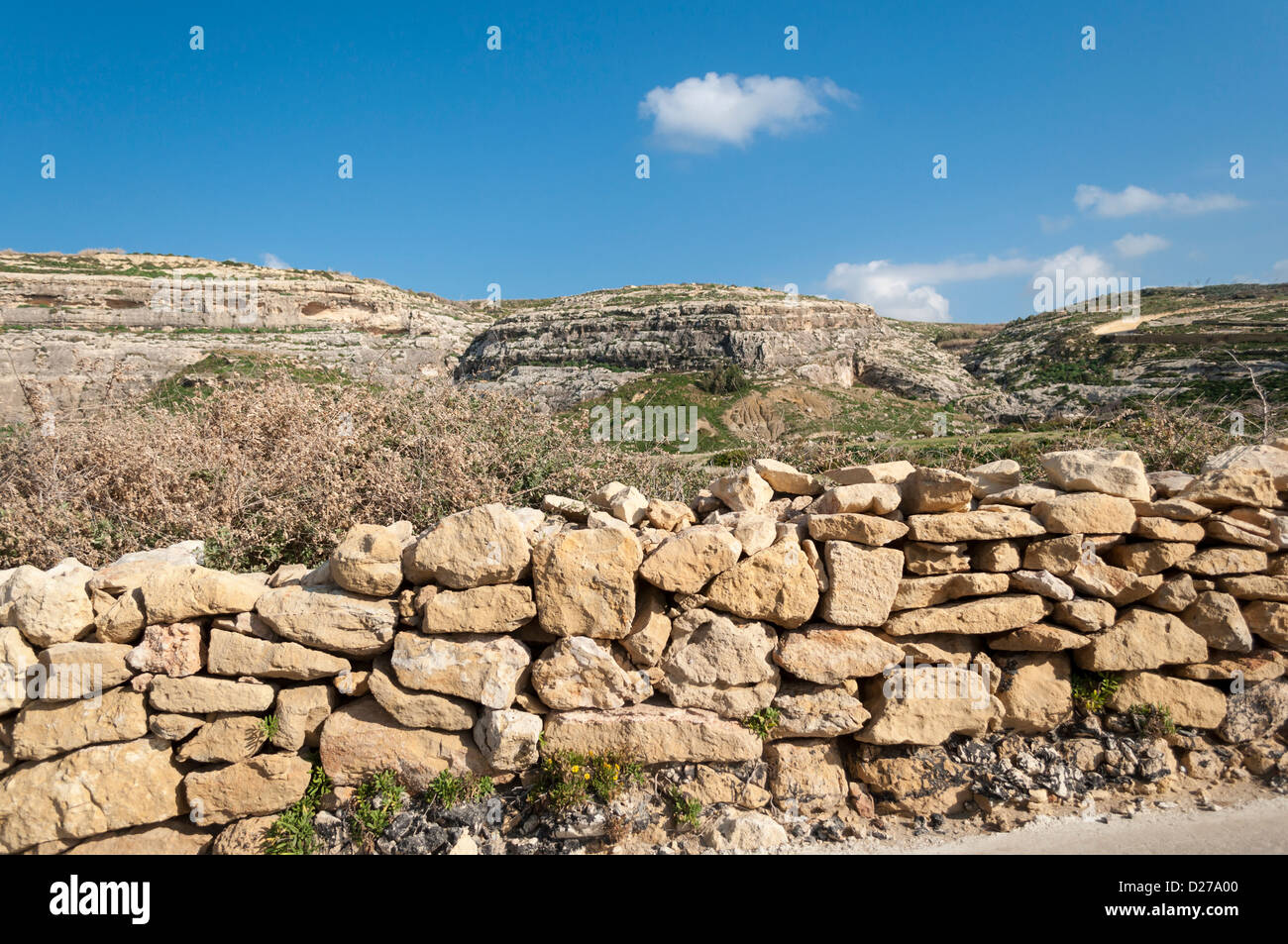 Mediterranean dry stone wall in Gozo Stock Photo - Alamy