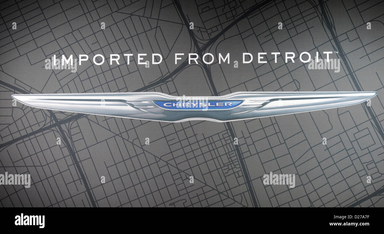Detroit, Michigan, USA. The Chrysler logo is pictured at the North ...