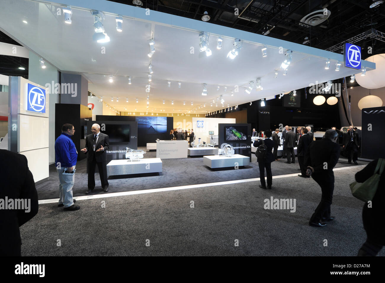 Detroit, Michigan, USA. View of the ZF booth at the North American ...