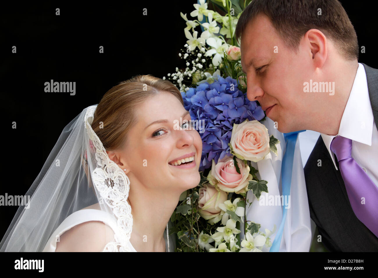 Beautiful the bride and the groom Stock Photo - Alamy