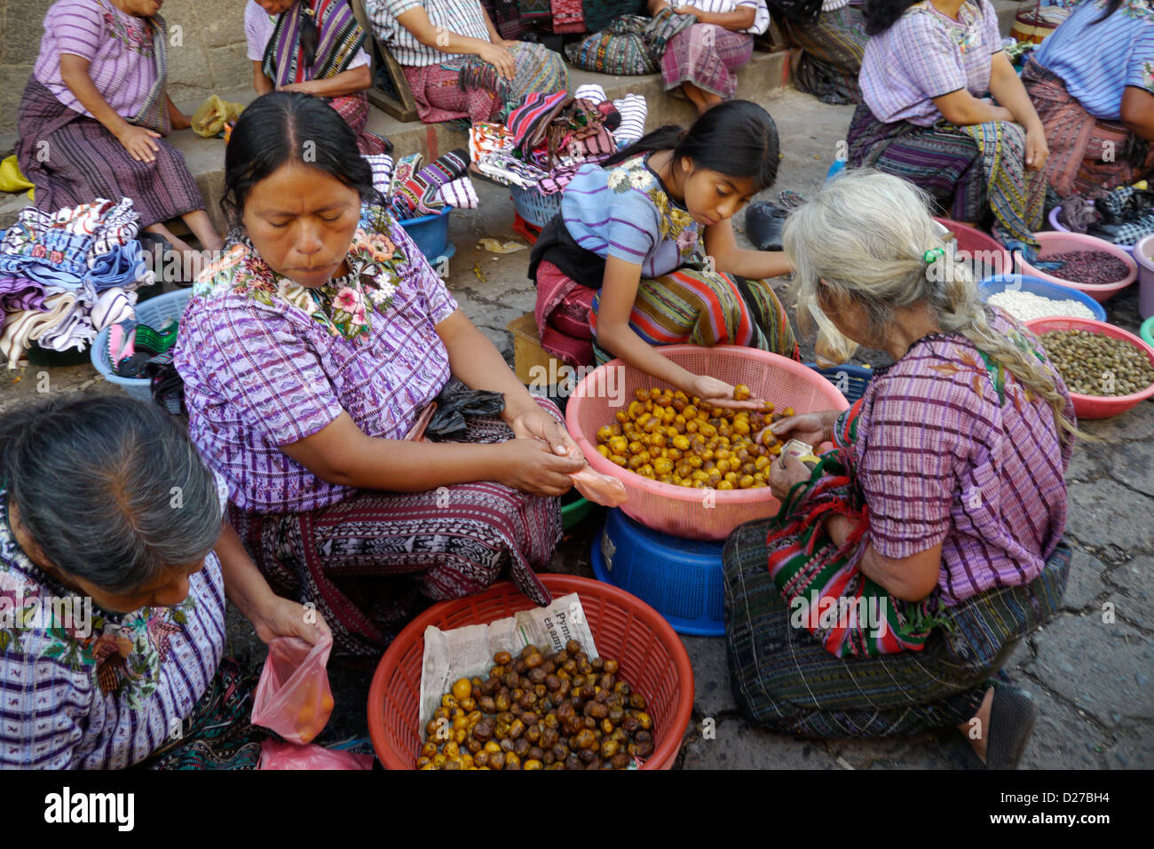 Mayan market scenes in Santiago de Atitlan Stock Photo - Alamy