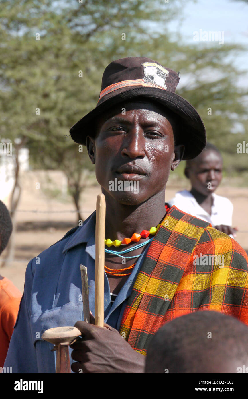 KENYA - Turkana tribal man at Lorugumu, Turkana Stock Photo - Alamy