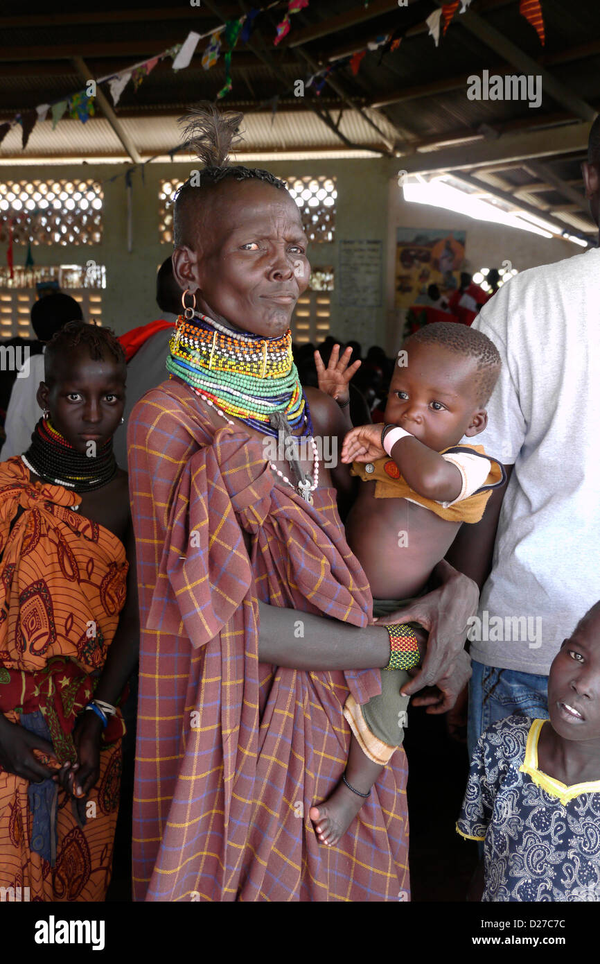 KENYA - Turkana tribal woman and child at Lorugumu, Turkana Stock Photo ...