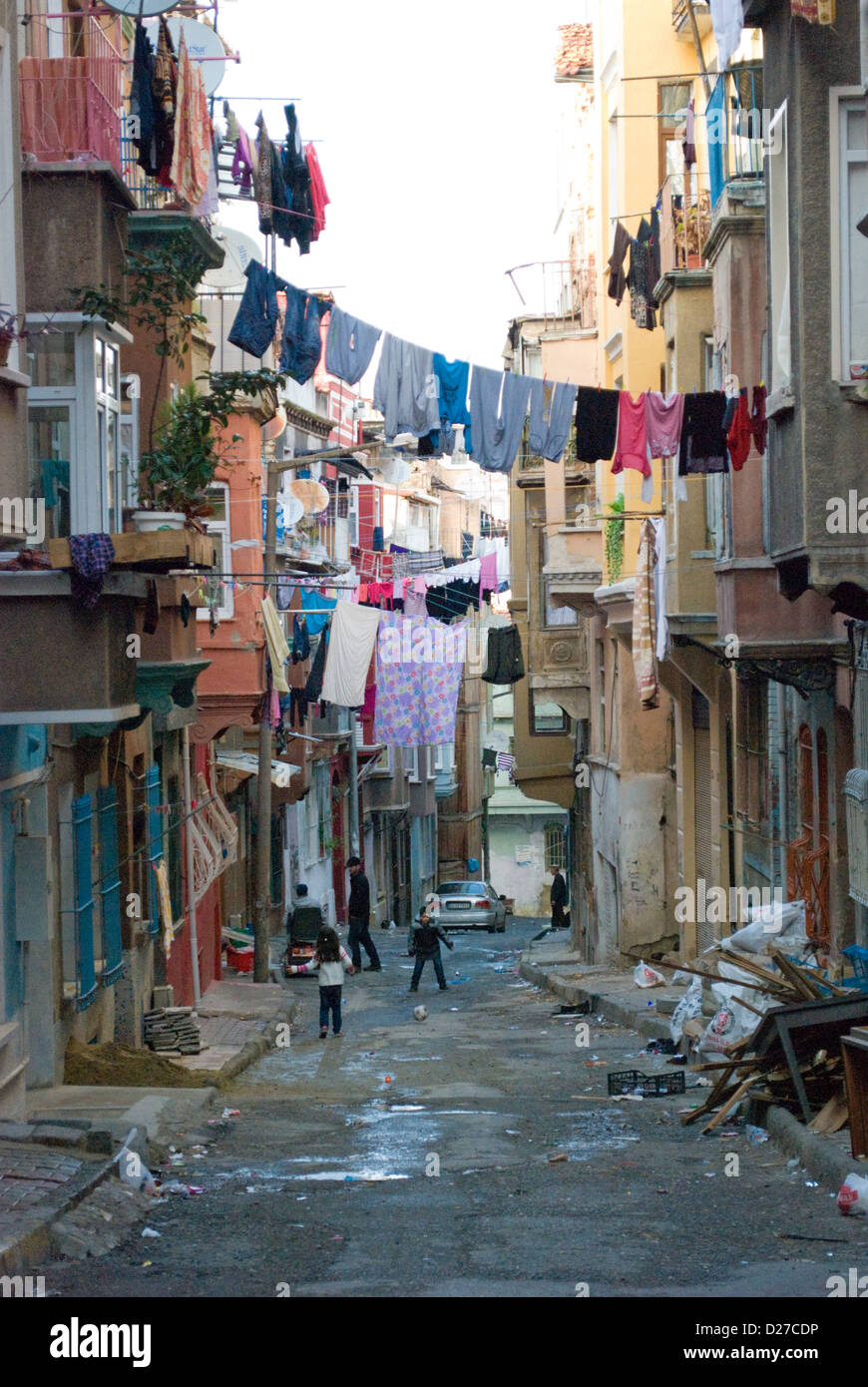 A street in Tarlabasi, a poor primarily Kurdish neighbourhood of ...
