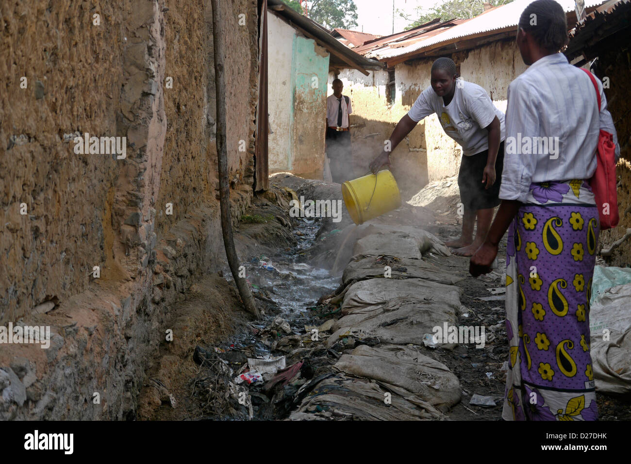 KENYA Scenes in the slum of Bangladesh. Mombasa. Open drain. photo by ...