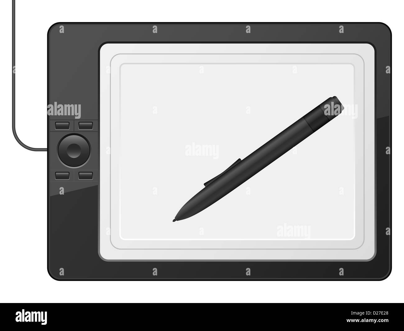 Graphic tablet on a white background. Vector illustration Stock Photo ...