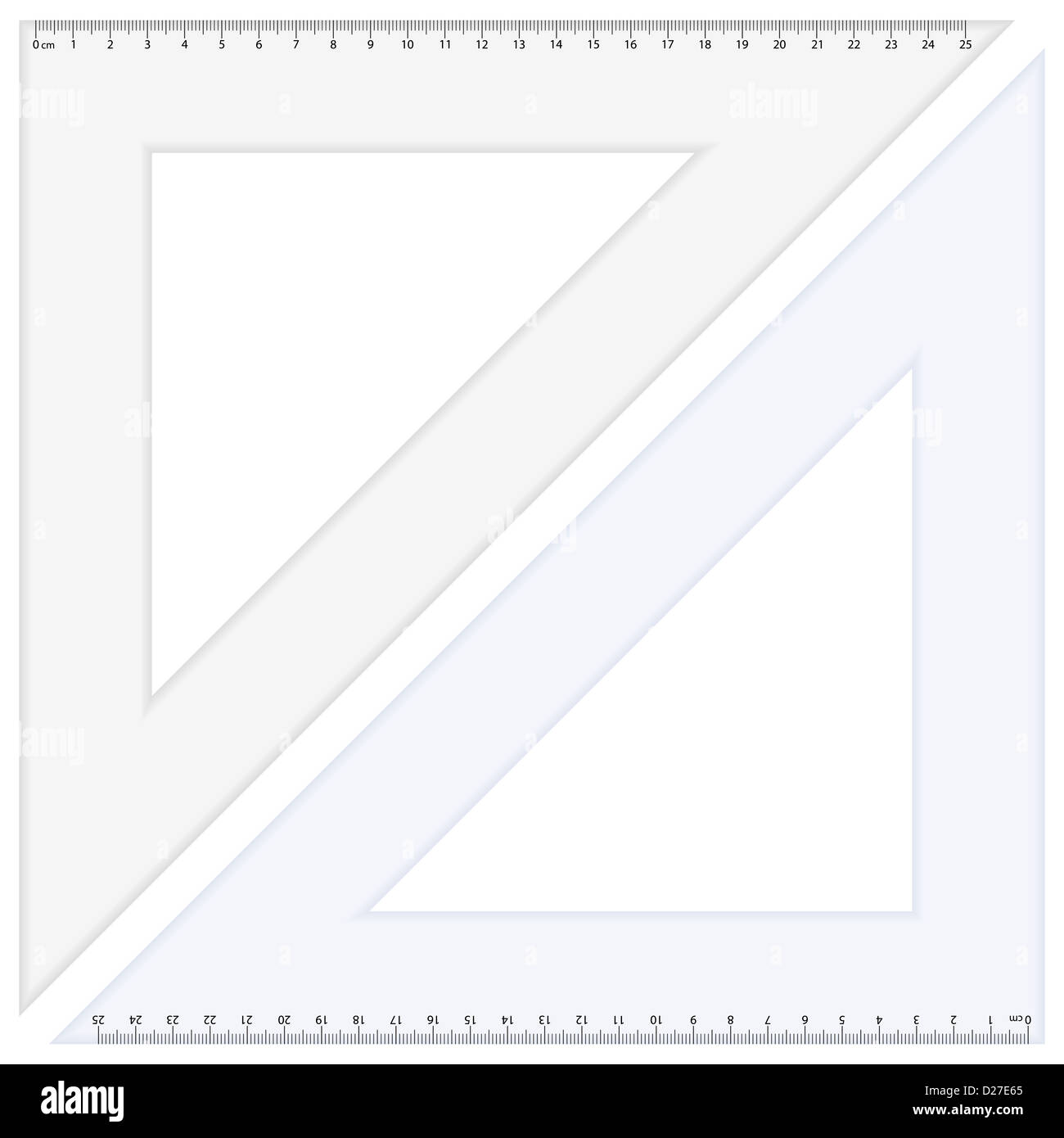 Triangle rulers on white background. Vector illustration Stock Photo ...