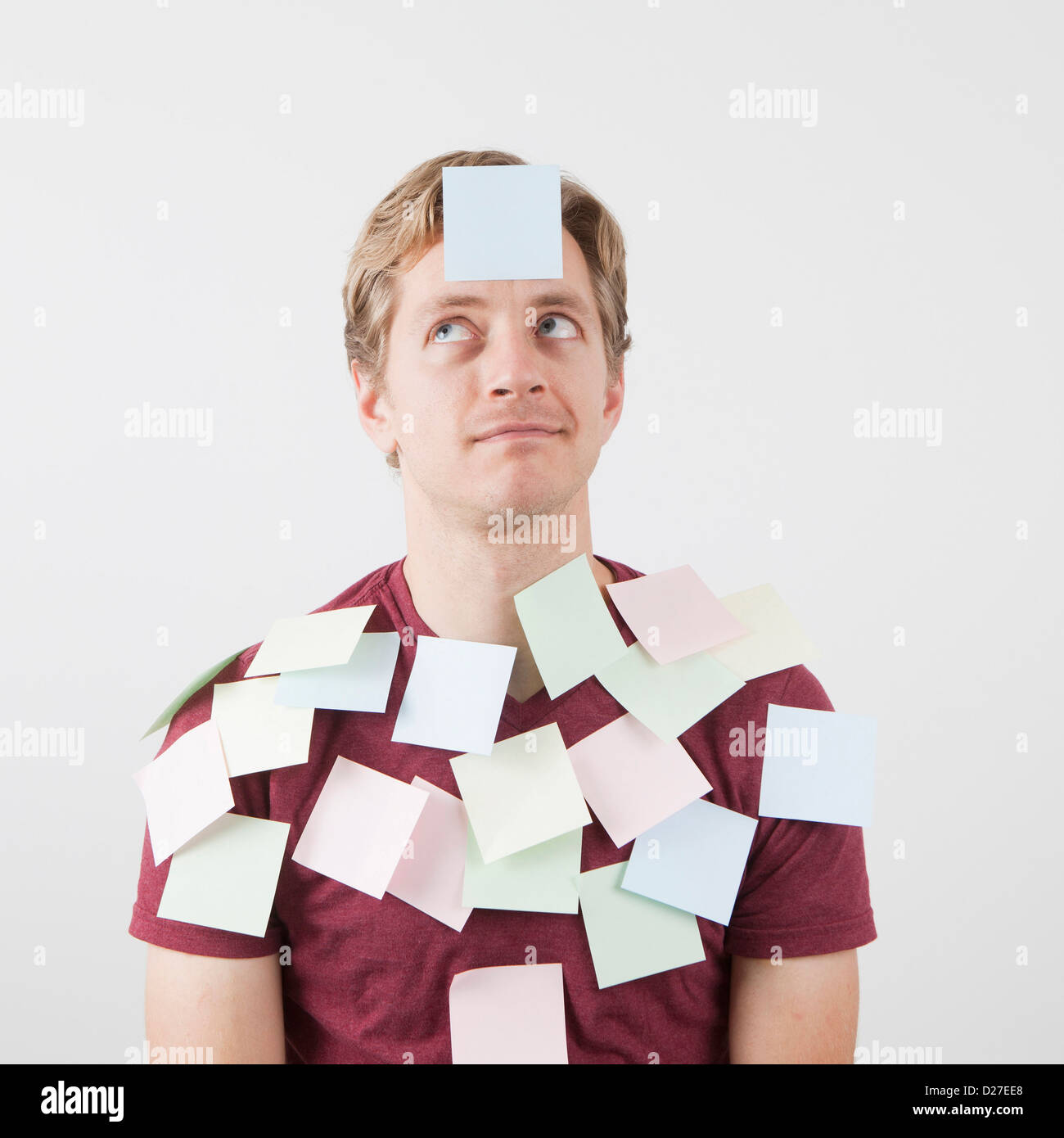 Man being covered with adhesive notes Stock Photo - Alamy Man being covered with adhesive notes Stock Photo - Alamy
