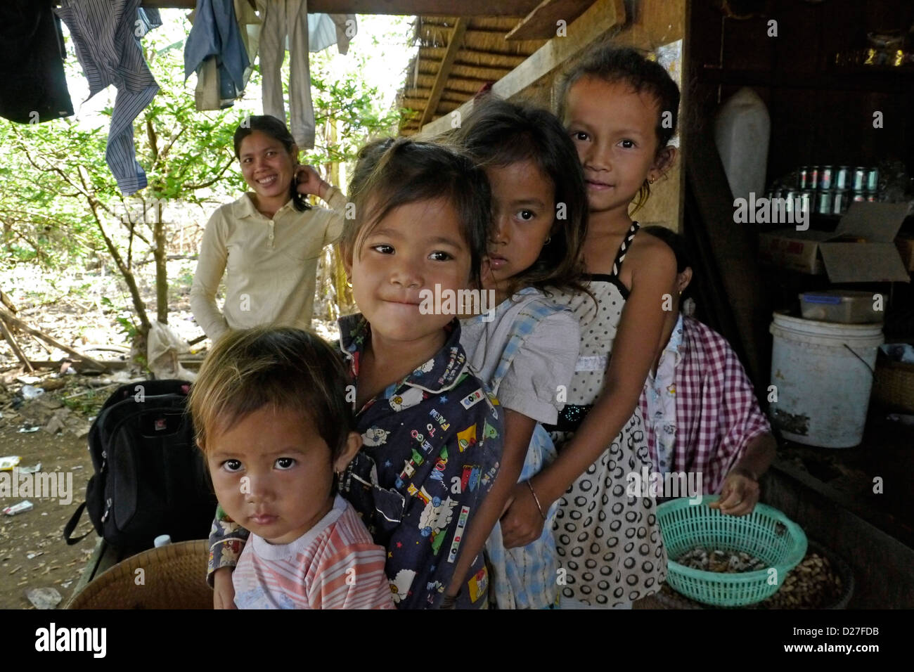 Cambodia - village girls Stock Photo - Alamy