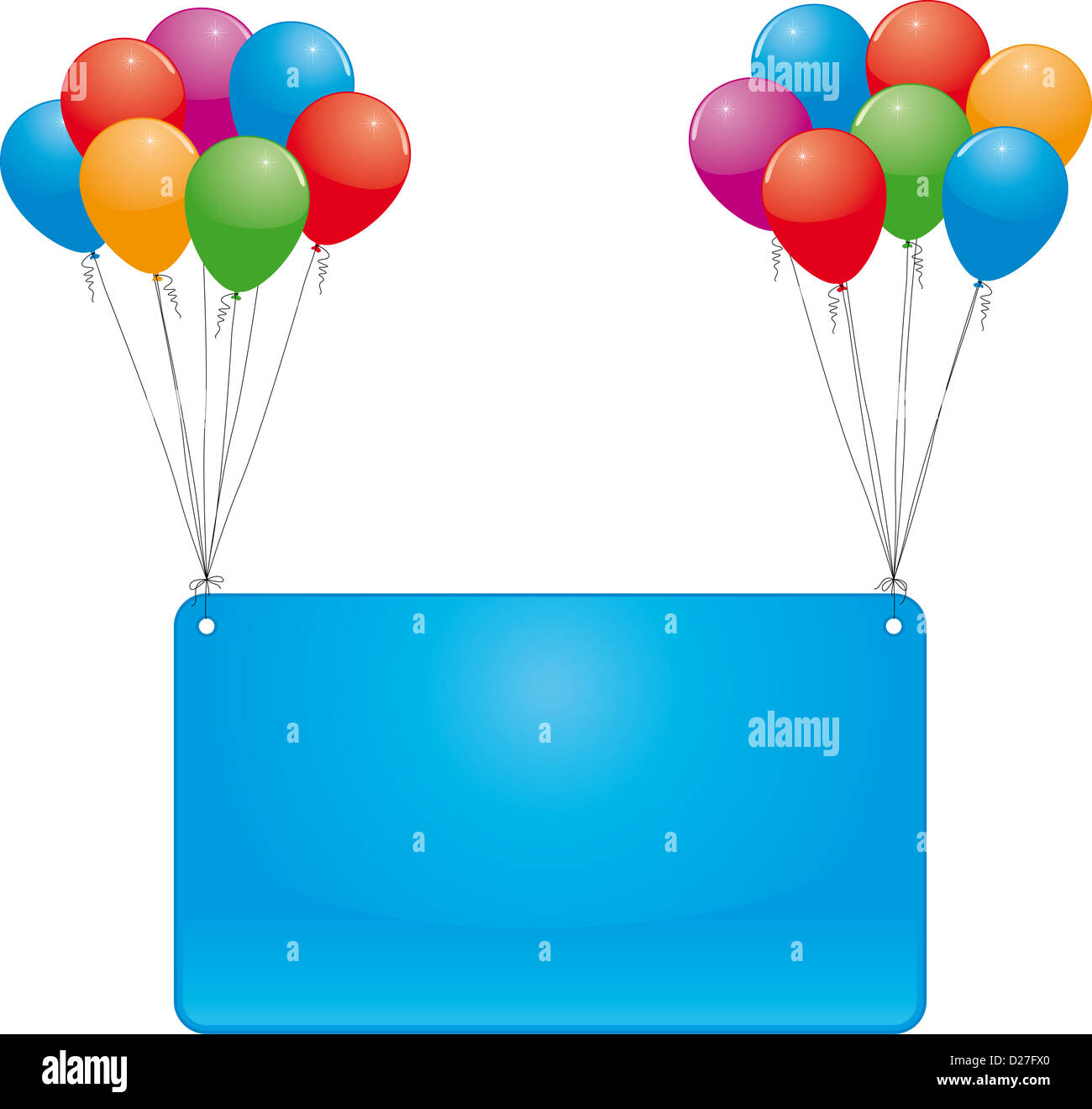 celebrate balloons and banner Stock Photo - Alamy
