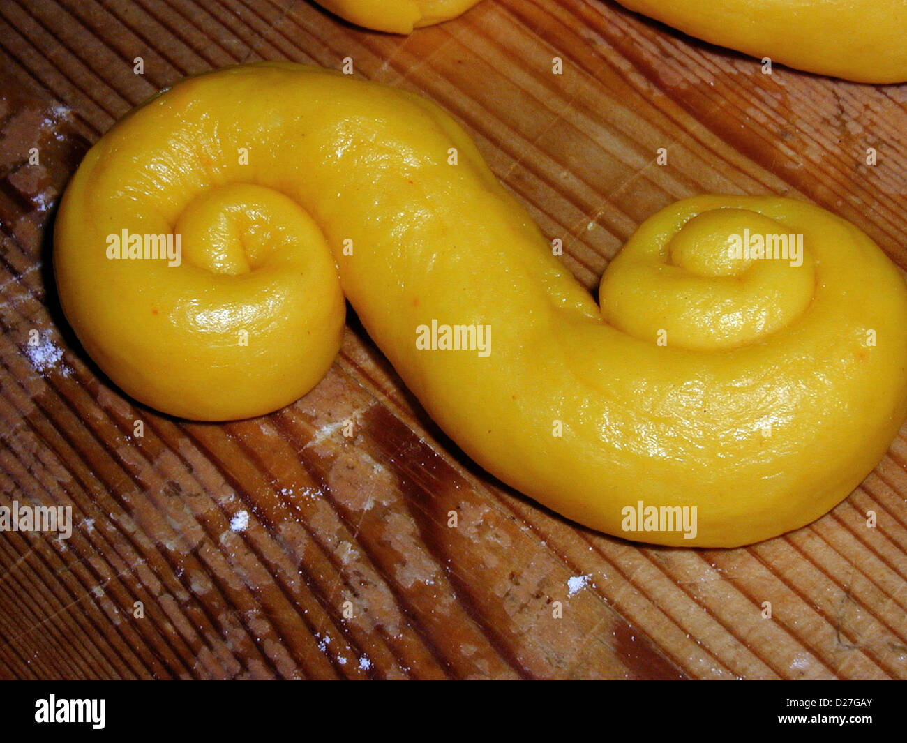 Lussekatt, traditional bun med saffron Stock Photo - Alamy