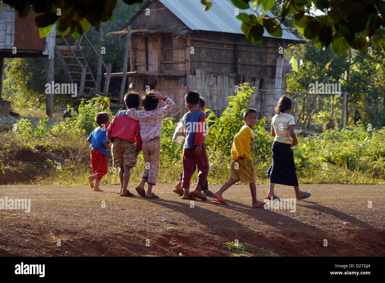 Cambodia - children walking Stock Photo - Alamy