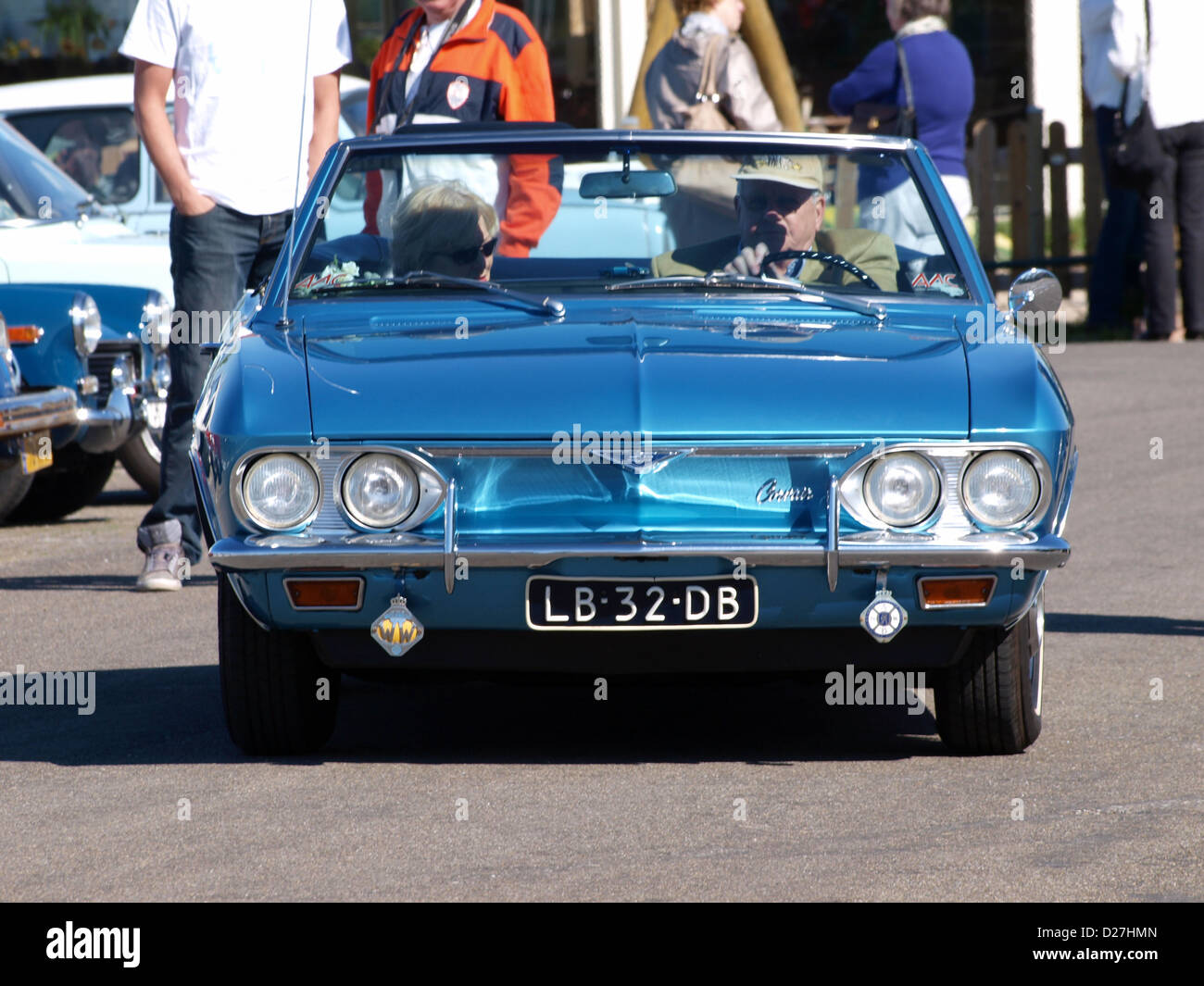 A 1966 Chevrolet Corvair displayed at the classic car and bike show in ...