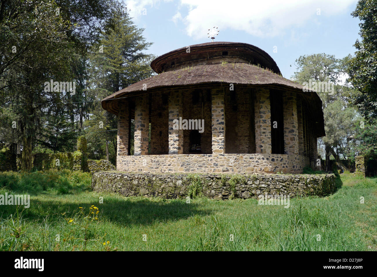 ETHIOPIA Exterior of Debre Berhan Selassie Church, Gonder Stock Photo ...
