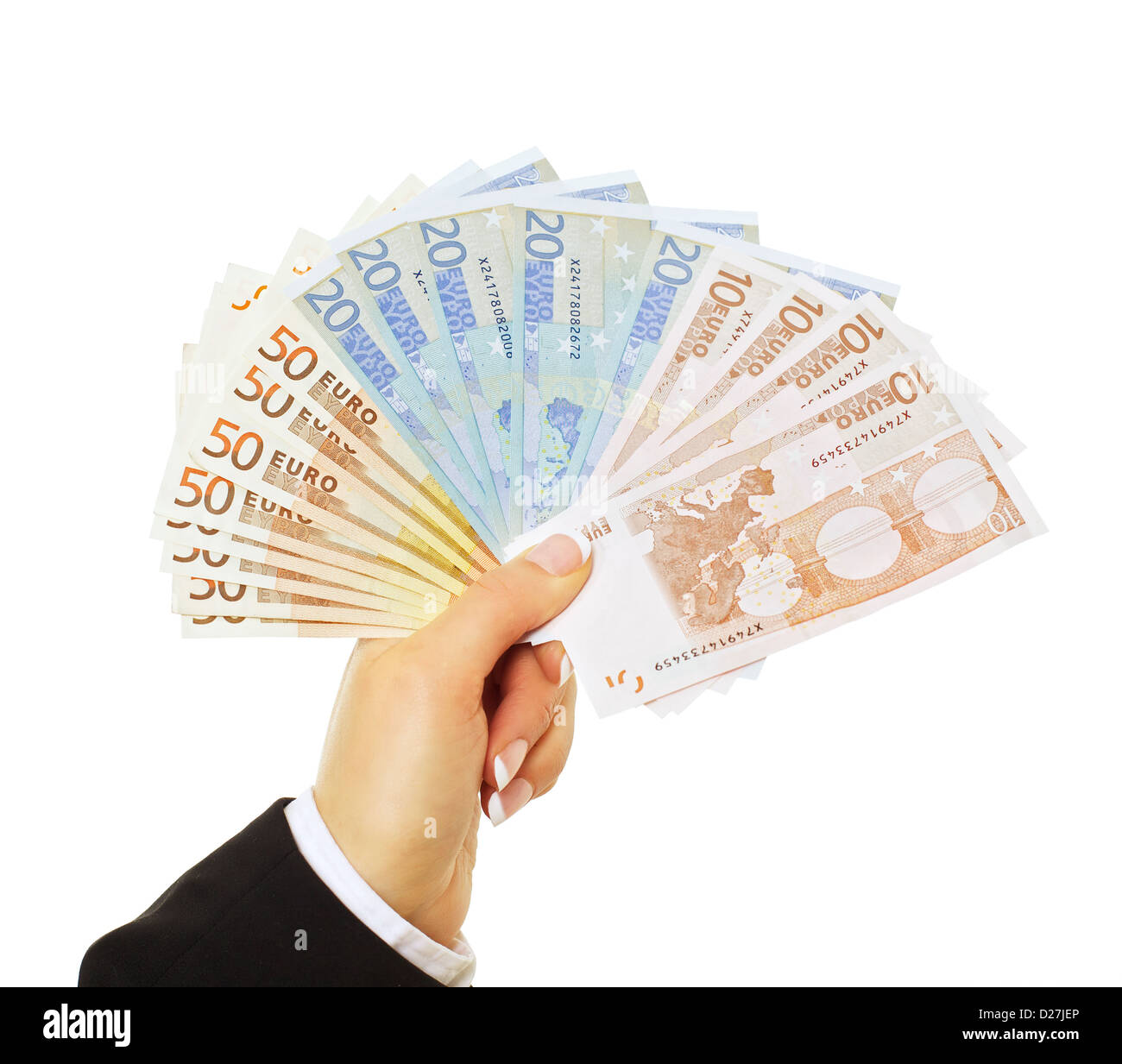businessperson paying in euro isolated on white background Stock Photo ...