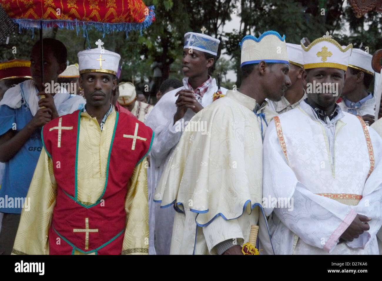 Meskal Eve celebration at Bahar Dar. young monks Stock Photo - Alamy