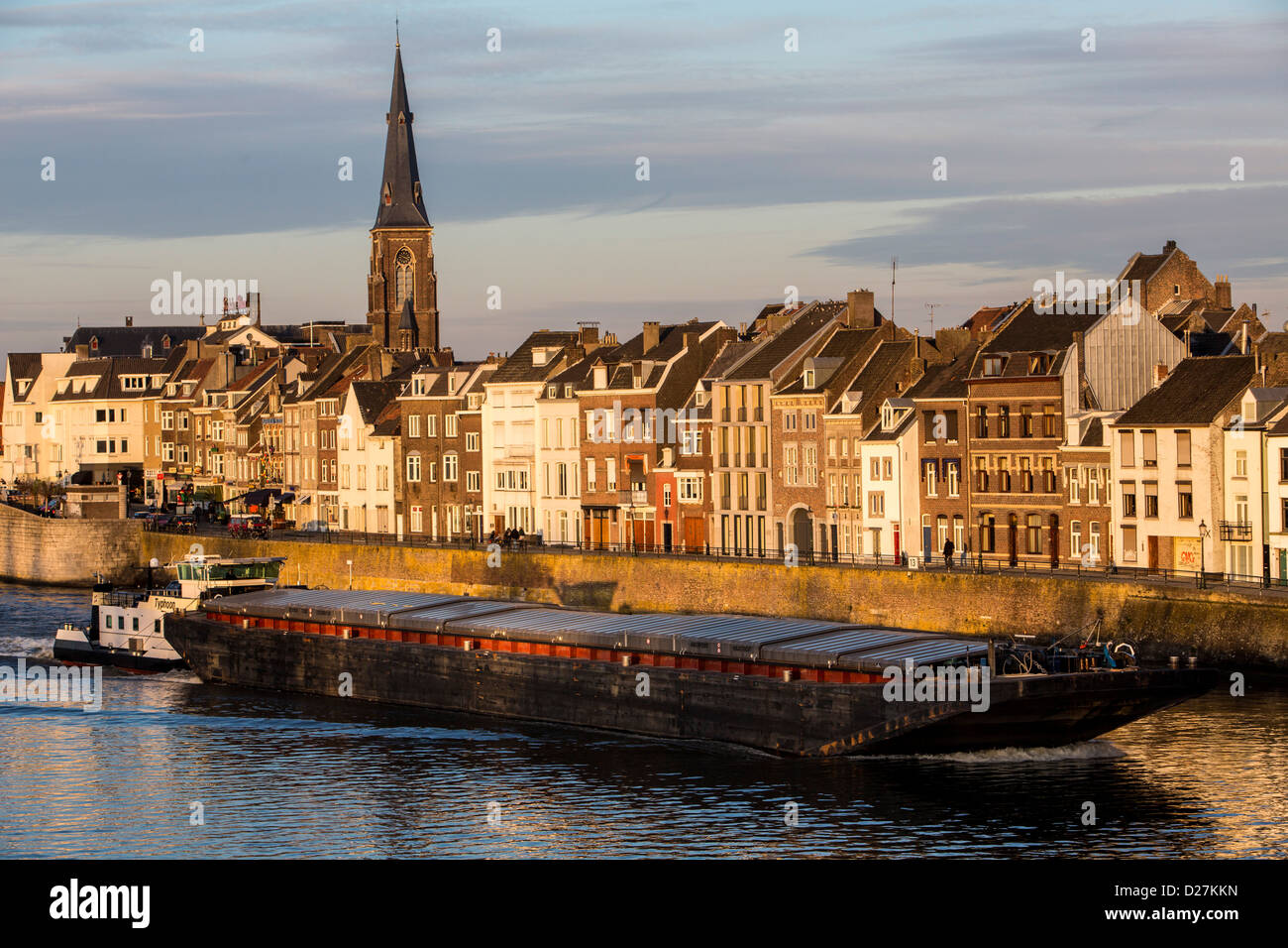 Skyline, eastern parts of the city on the river Maas, center, Cargo ...