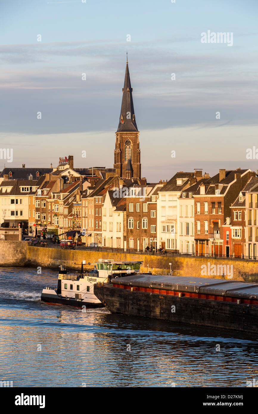 Skyline, eastern parts of the city on the river Maas, center, Cargo ...