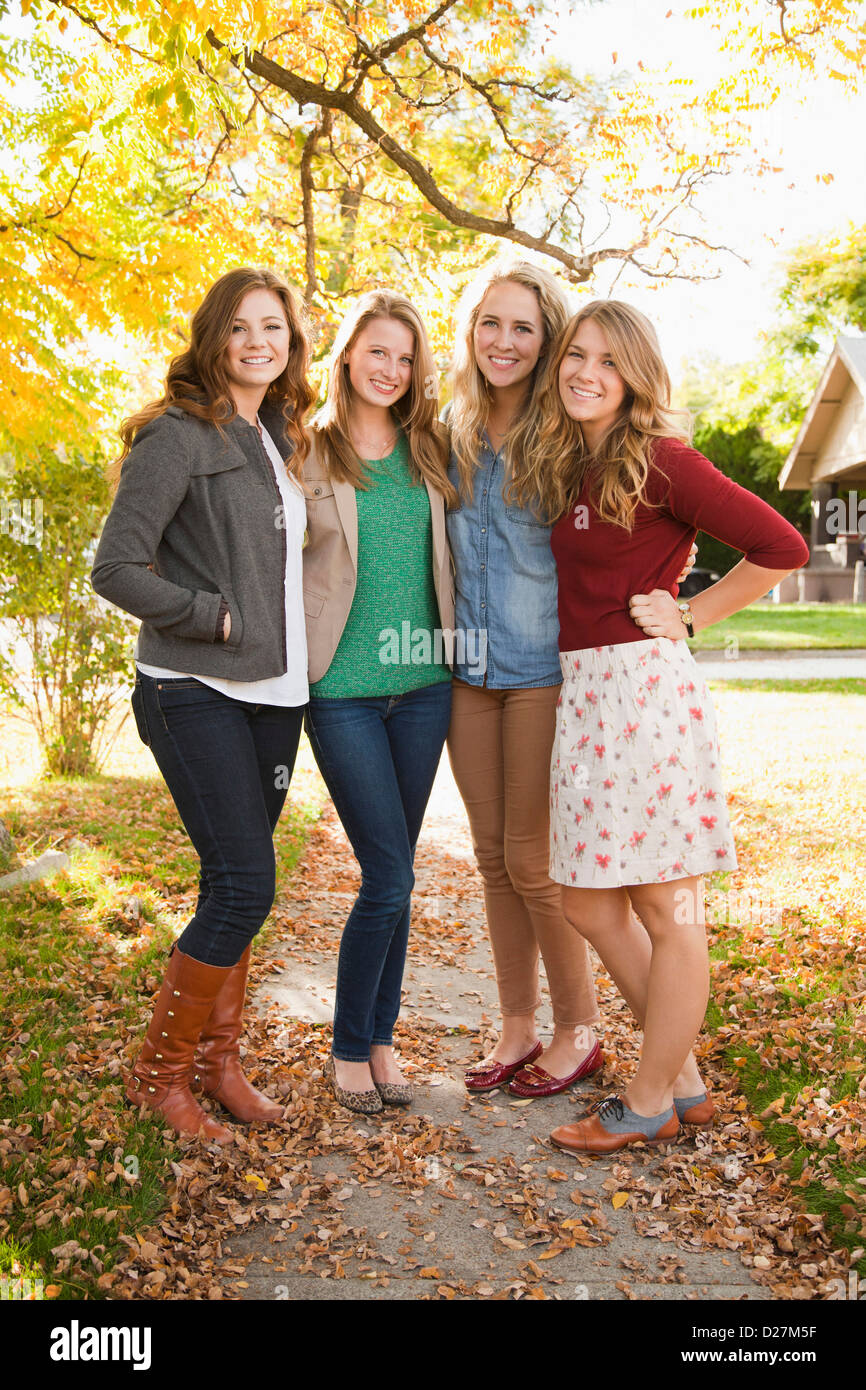 USA, Utah, Provo, Full length portrait of four friends Stock Photo - Alamy