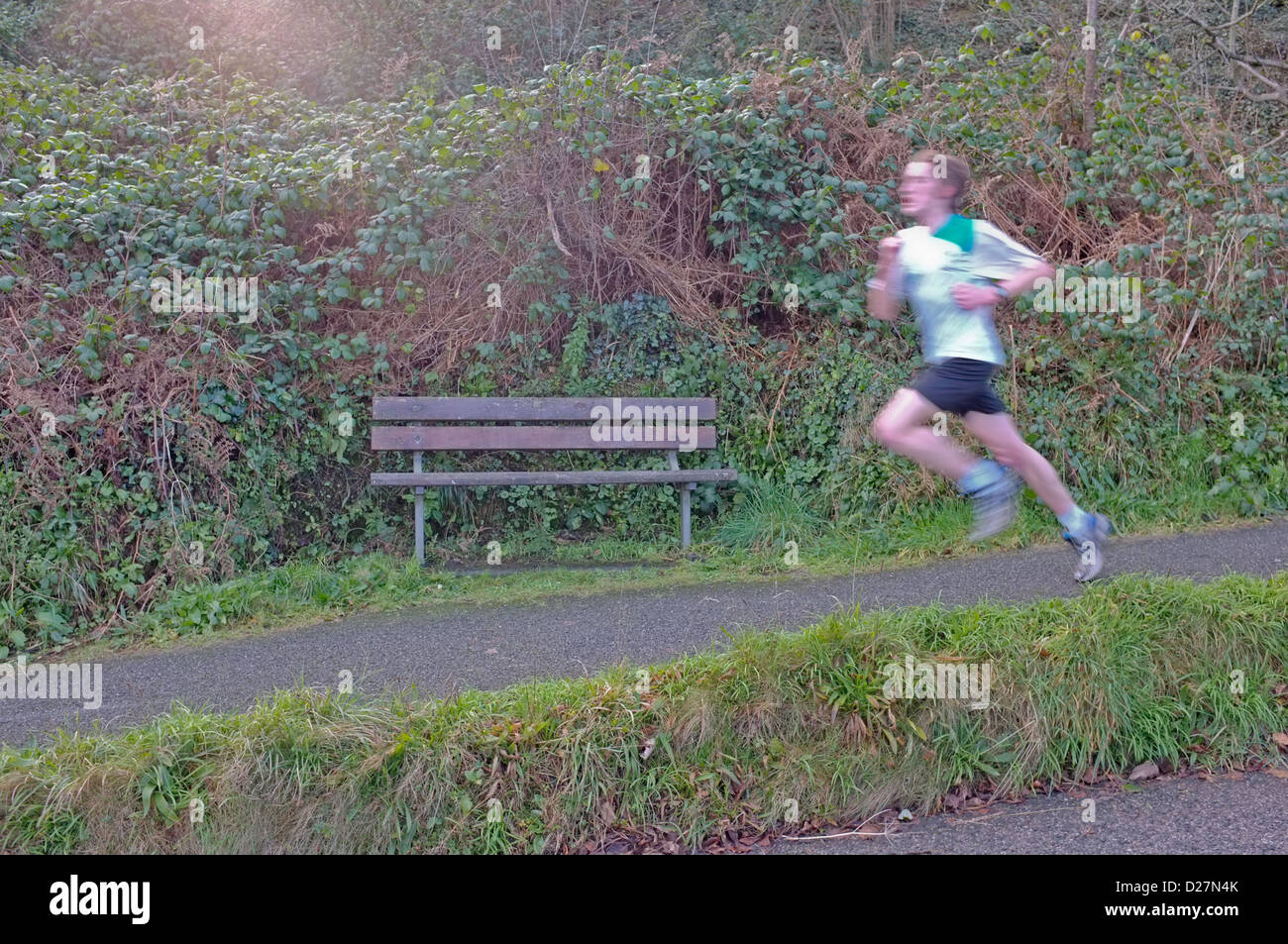 A runner in Falmouth, Cornwall Stock Photo - Alamy