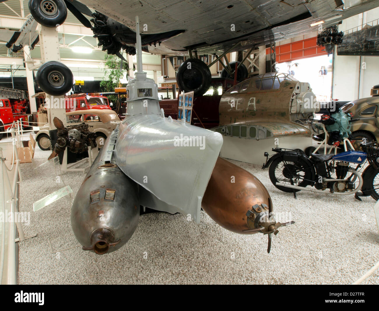 The Technik Museum Speyer in Germany displays the midget submarine ...