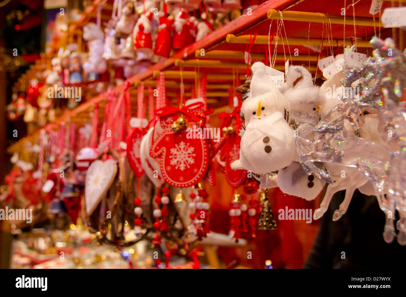 France, Alsace, Colmar. Christmas Market in the historic city of Colmar ...