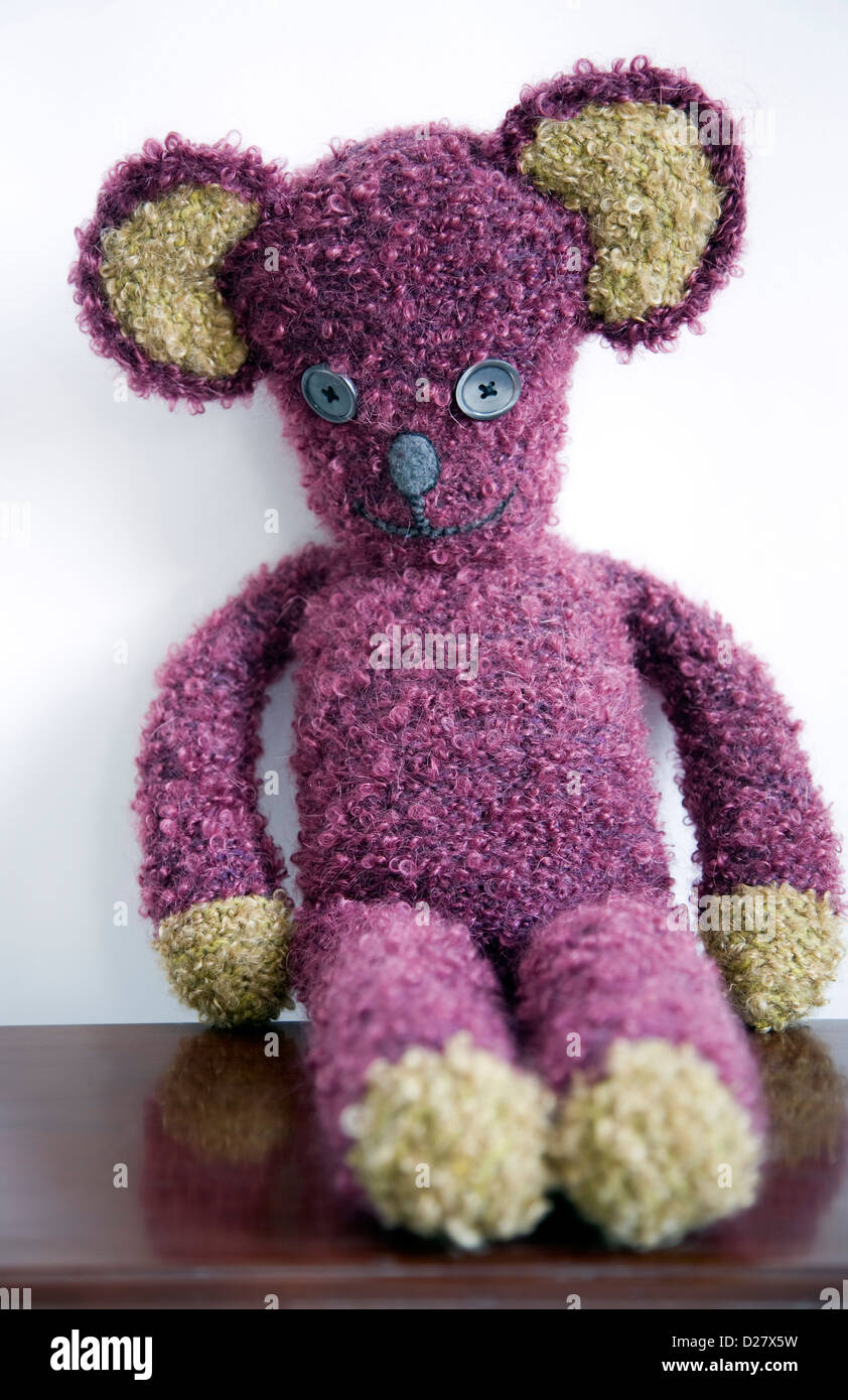 Hand-Knitted Teddy Bear Stock Photo - Alamy